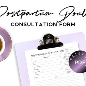 Postpartum Doula Visit Notes, Printable and Digital Sheet for Client ...