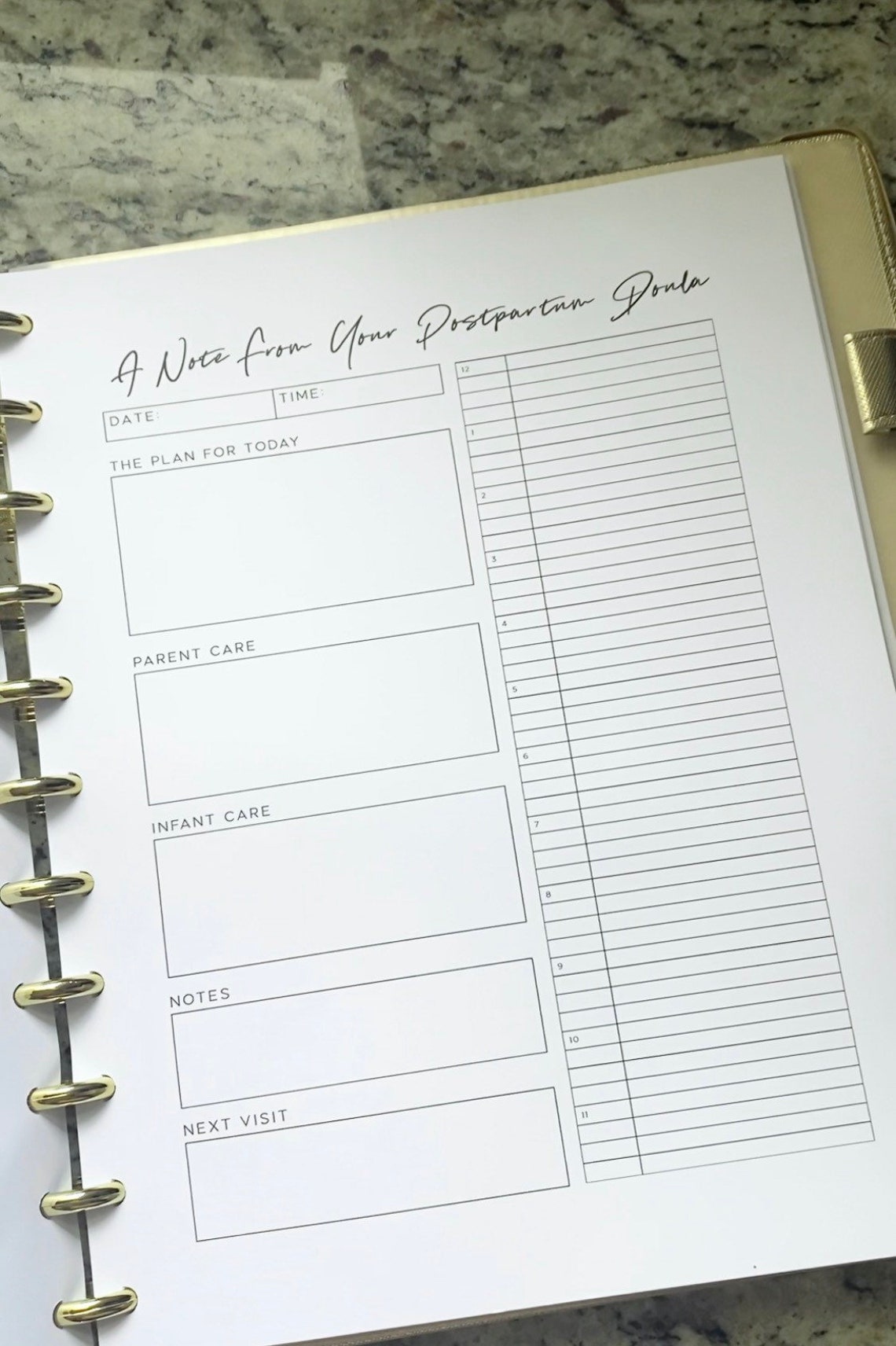 Postpartum Doula Visit Notes, Printable and Digital Sheet for Client ...