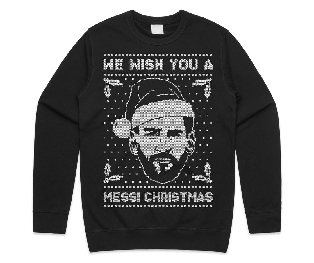 We Wish You A Messi Christmas Jumper Sweater Sweatshirt Kids Adults ...