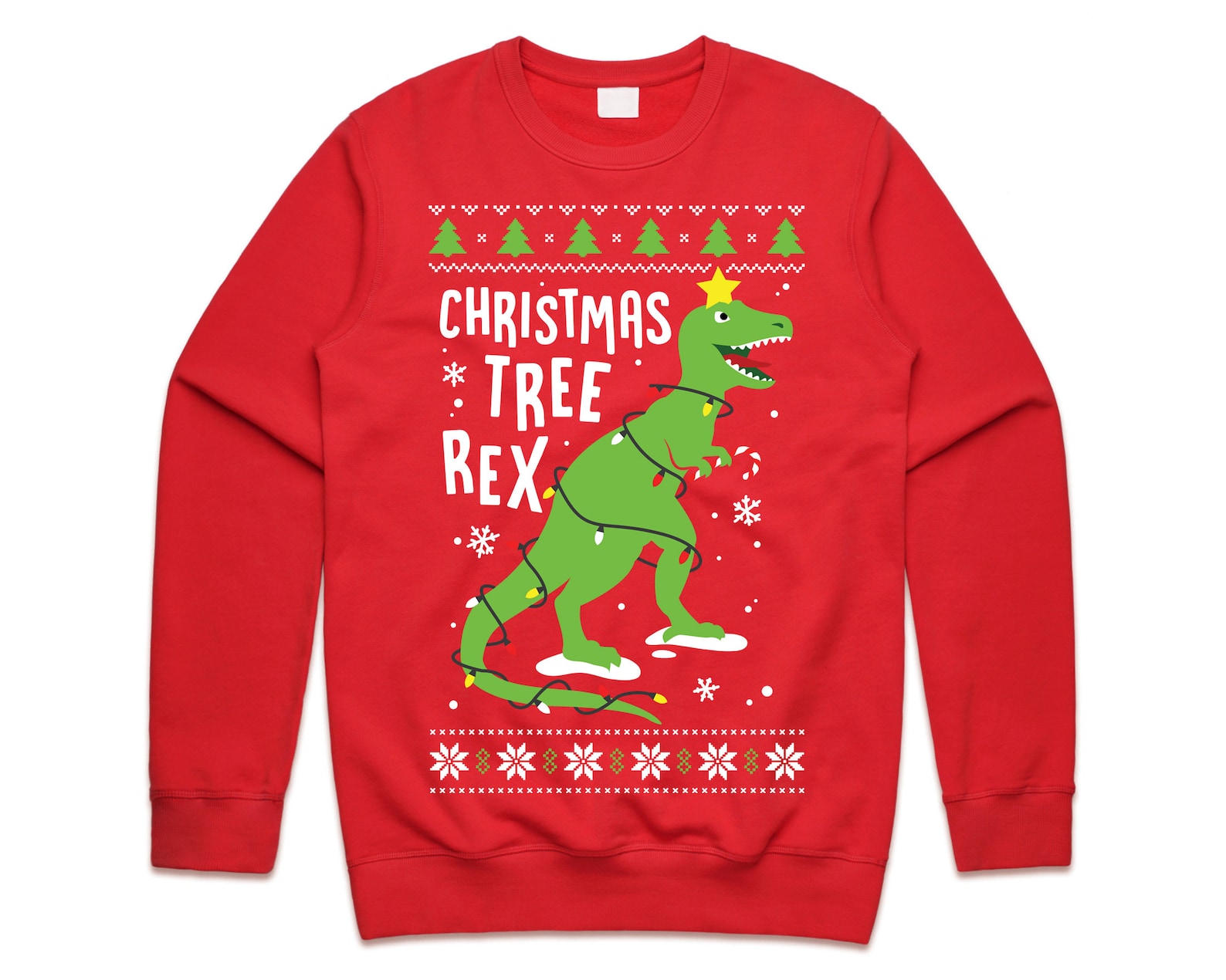Christmas Tree Rex T-rex Jumper Sweater Sweatshirt Dinosaur - Etsy UK