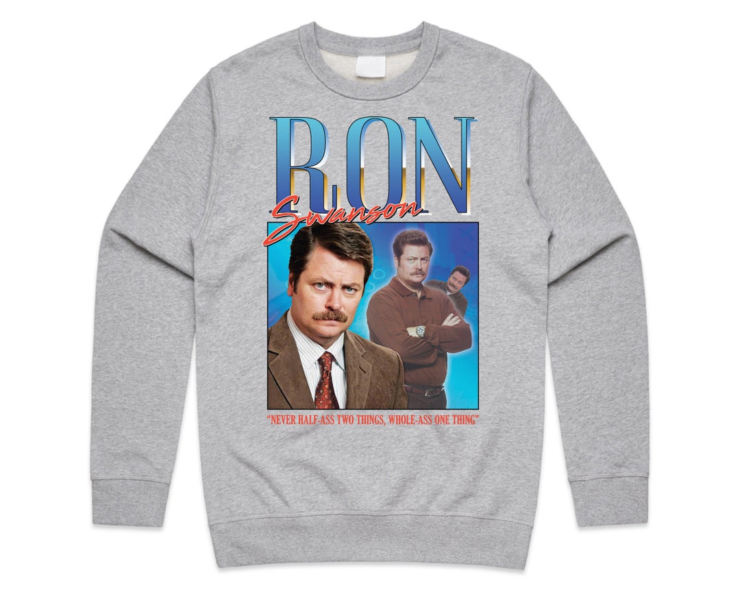 Ron Swanson Homage Jumper Sweater Sweatshirt Parks & Rec Funny Retro 90 ...