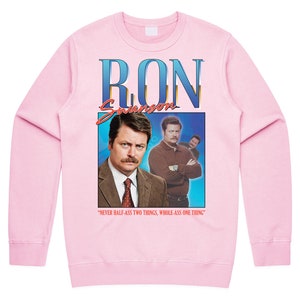 Ron Swanson Homage Jumper Sweater Sweatshirt Parks & Rec Funny Retro 90 ...