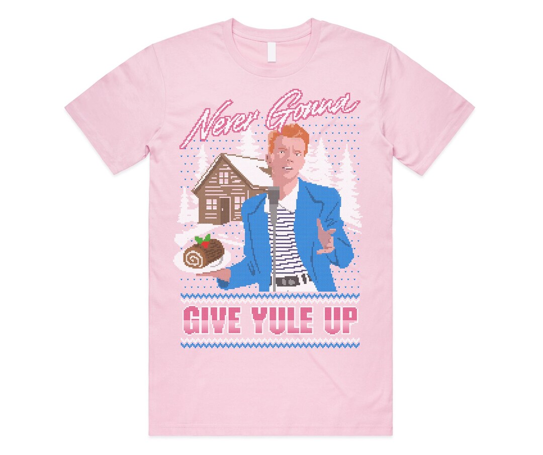 Never Gonna Give Yule up Christmas T-shirt Tee Top Funny Rick Astley ...
