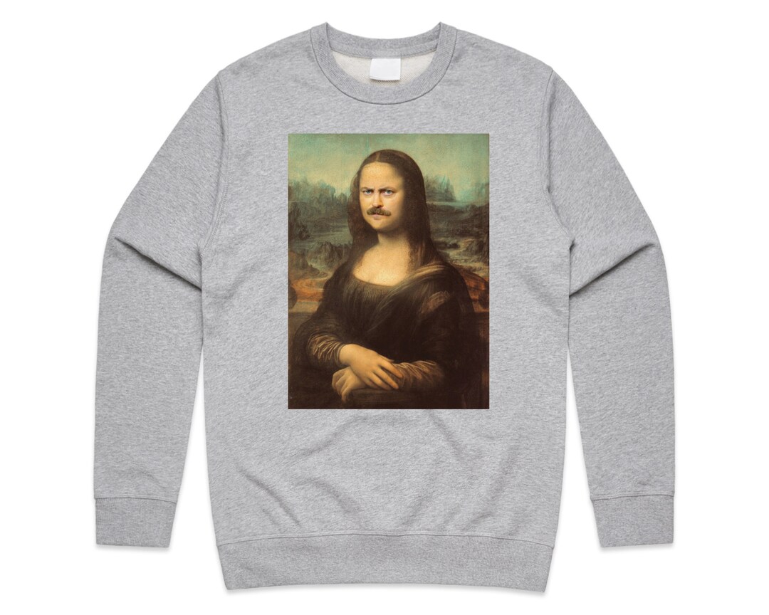 Ron Swanson Mona Lisa Jumper Sweater Sweatshirt Funny Shirt Gift Parks ...