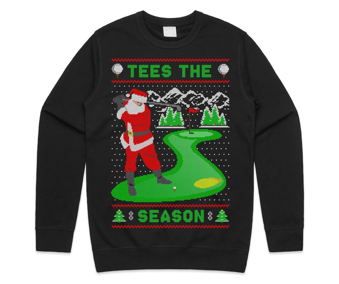 Tees the Season Golf Jumper Sweater Sweatshirt Christmas Funny Golfing ...
