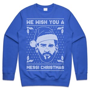 We Wish You A Messi Christmas Jumper Sweater Sweatshirt Kids Adults ...