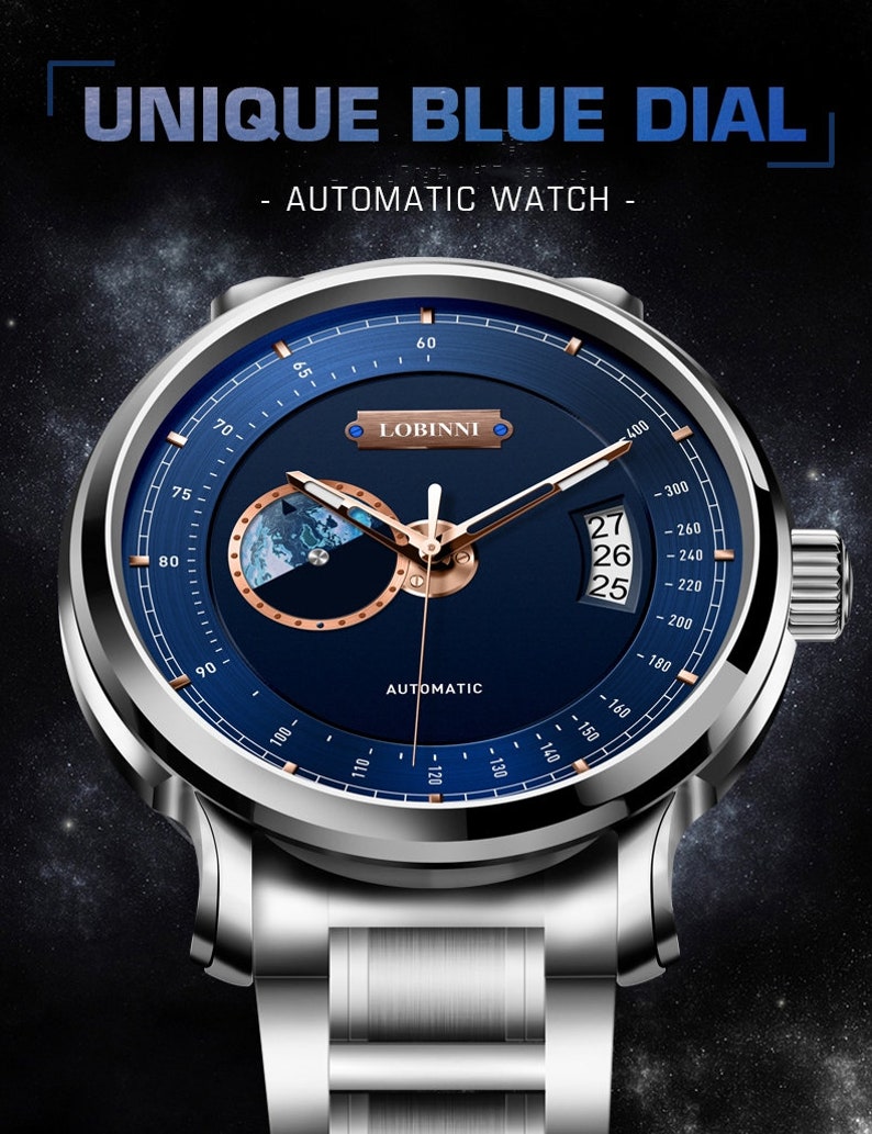 Custom Engraved Automatic Watch, Stainless Steel, Sapphire Crystal - Etsy