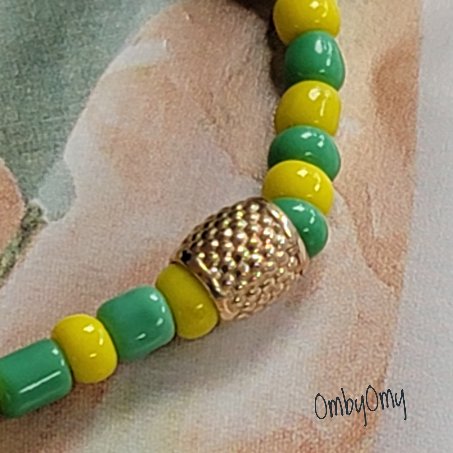 Ilde De Orula Solid 14 Kt Gold Bracelet. Elasticated Bracelet of the ...