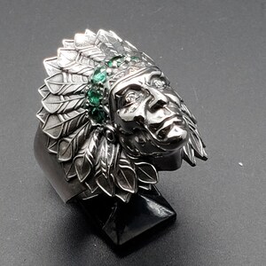Solid Sterling Silver Indian Chief Head Ring ,handmade US Seller, Free ...