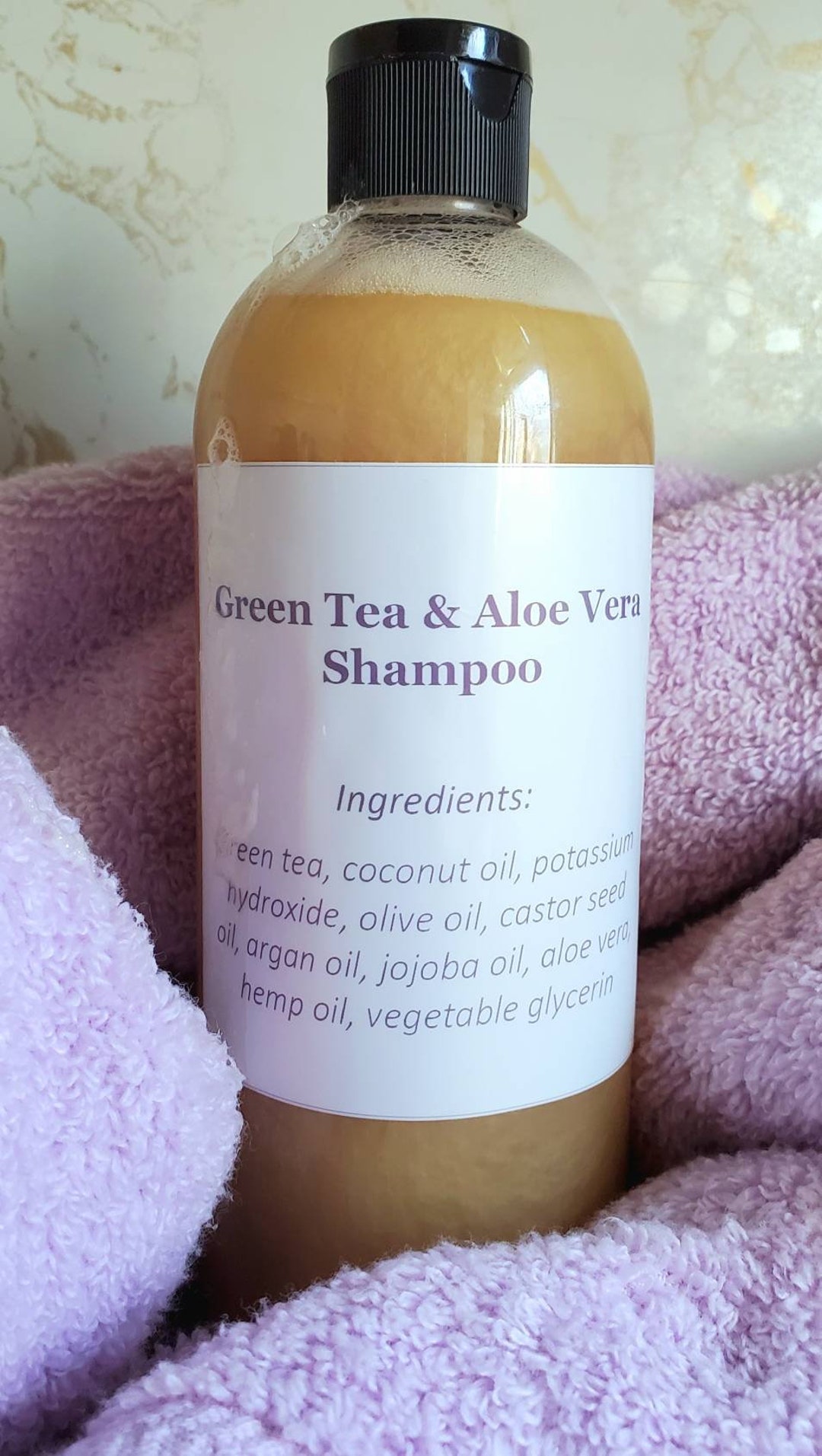 Green Tea & Aloe Vera All-natural Shampoo / Chemical Free / Normal ...