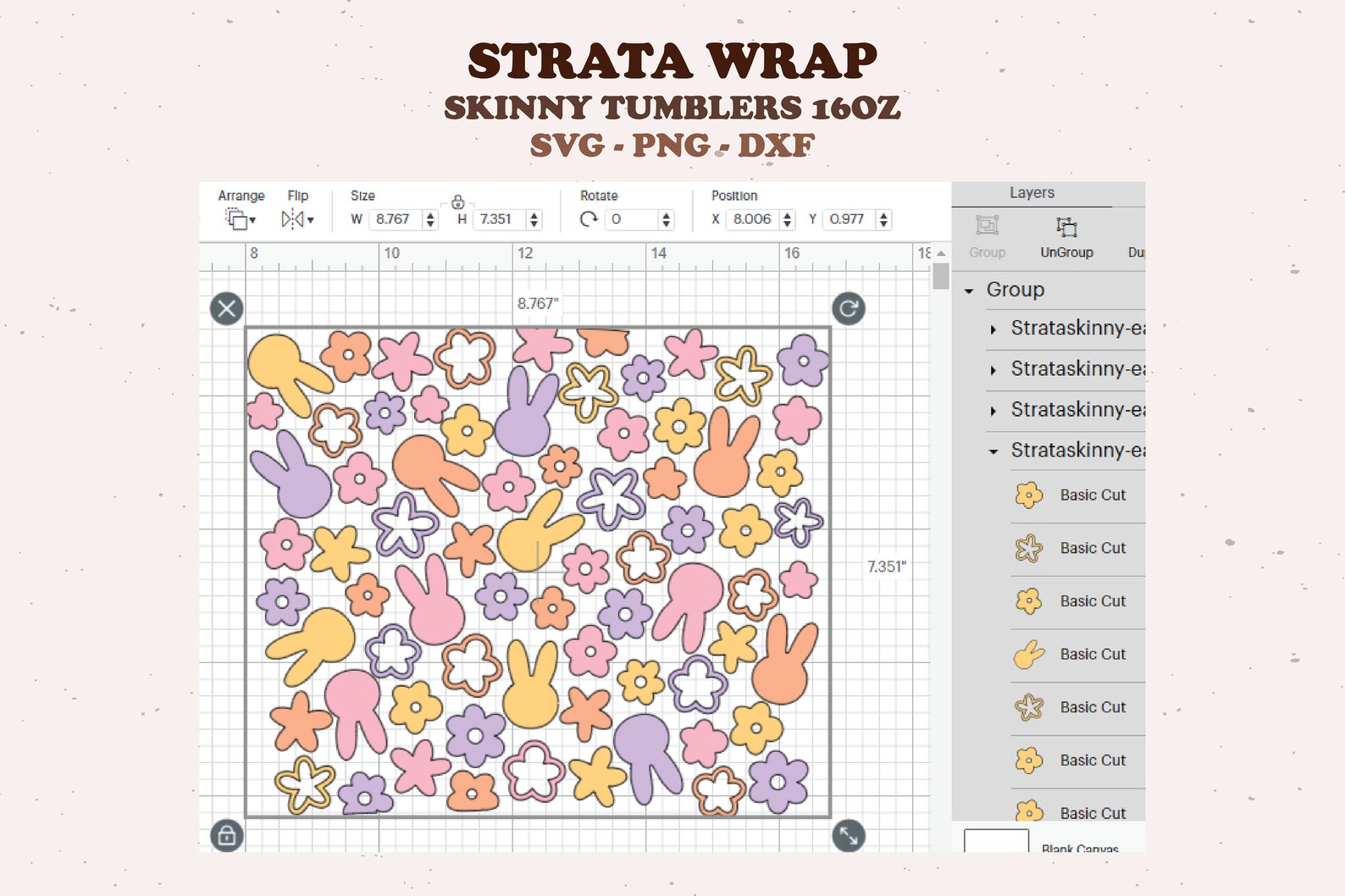 Easter Candy Strata Svg Rabbit Svg Bunny Svg Full Wrap for | Etsy