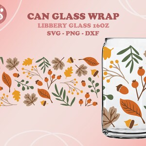 Fall Can Glass SVG, Fall Libbey Glass SVG, Fall Svg, Autumn Svg, Full ...