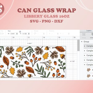 Fall Can Glass SVG, Fall Libbey Glass SVG, Fall Svg, Autumn Svg, Full ...