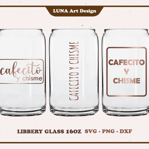 Cafecito Y Chisme Can Glass Wrap Svg Concha Pan Dulce Can Etsy