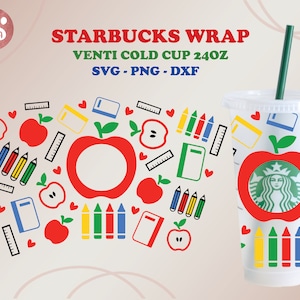 School Cold Cup Svg, Cup Wrap, Teacher Appreciation Svg, Full Wrap for ...