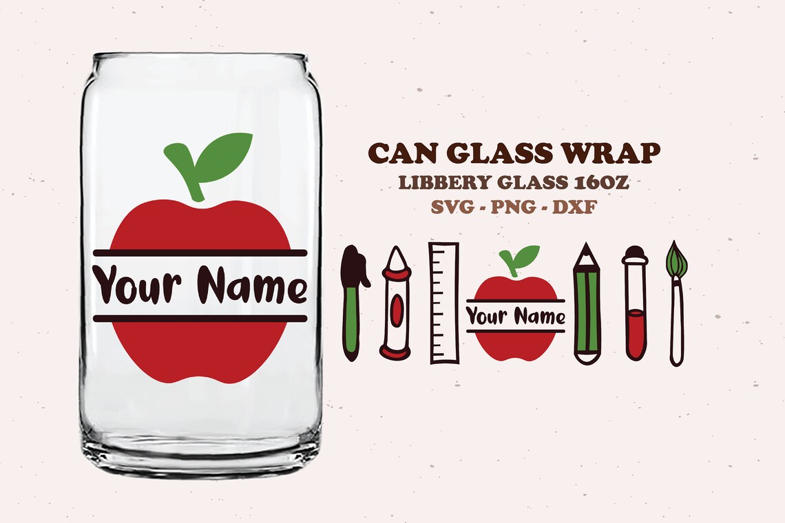 Teacher Can Glass SVG Libbey Glass SVG Teacher Split - Etsy