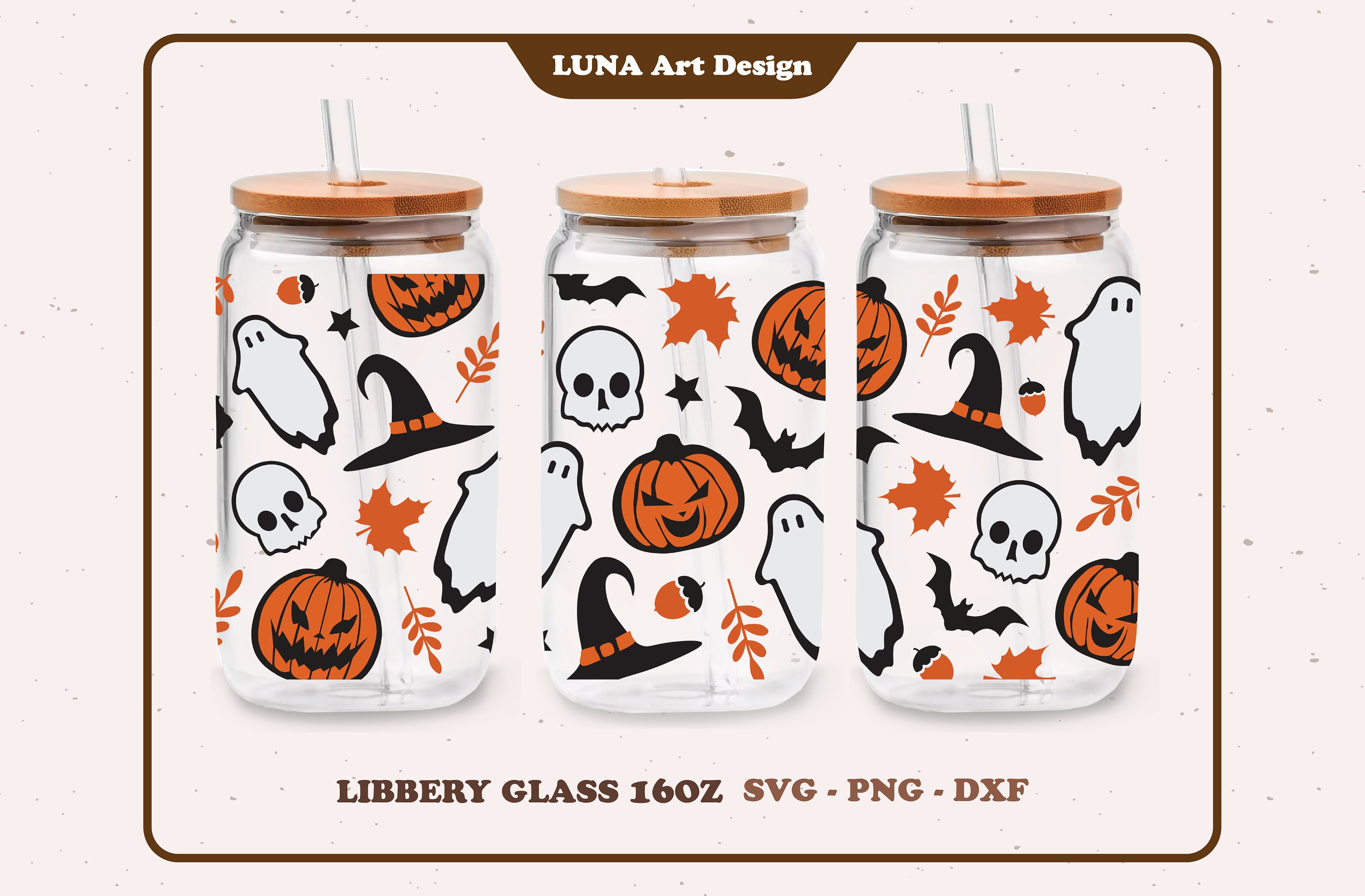 Fall-halloween Can Glass SVG Libbey Glass SVG Halloween Svg - Etsy
