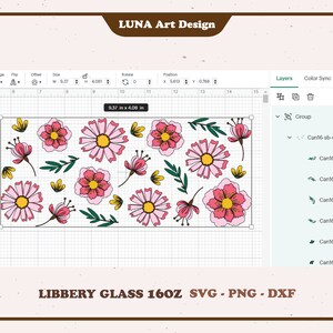 Spring Flower Libbey Glass Svg, Full Bloom Beer Can Glass Svg, Full ...
