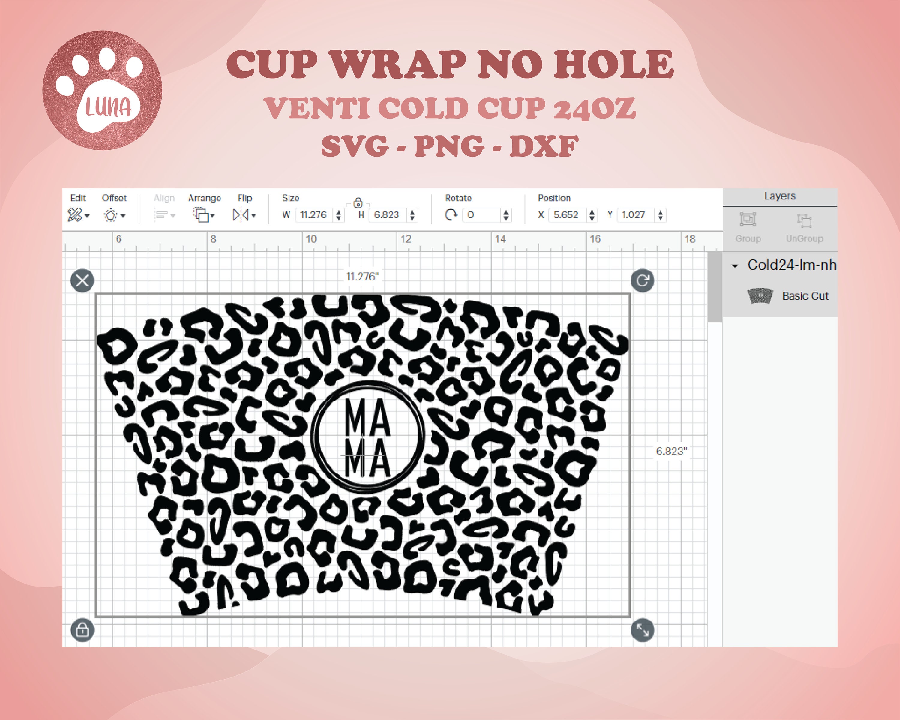 Leopard Mama Cold Cup Svg-nohole Cheetah Mama Svg Cup Wrap - Etsy