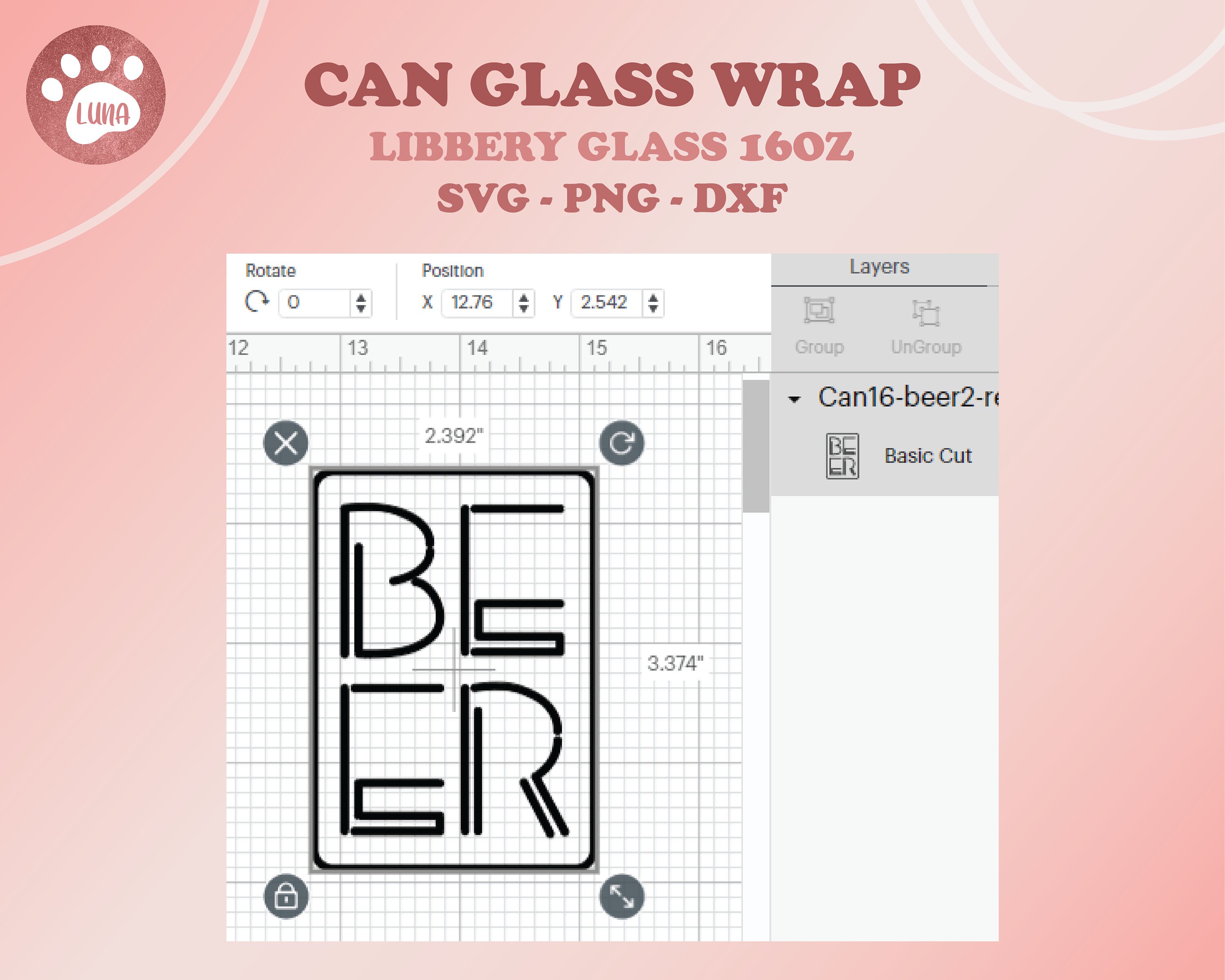 Beer Can Glass SVG Libbey Glass SVG Beer O'clock Drink - Etsy Canada