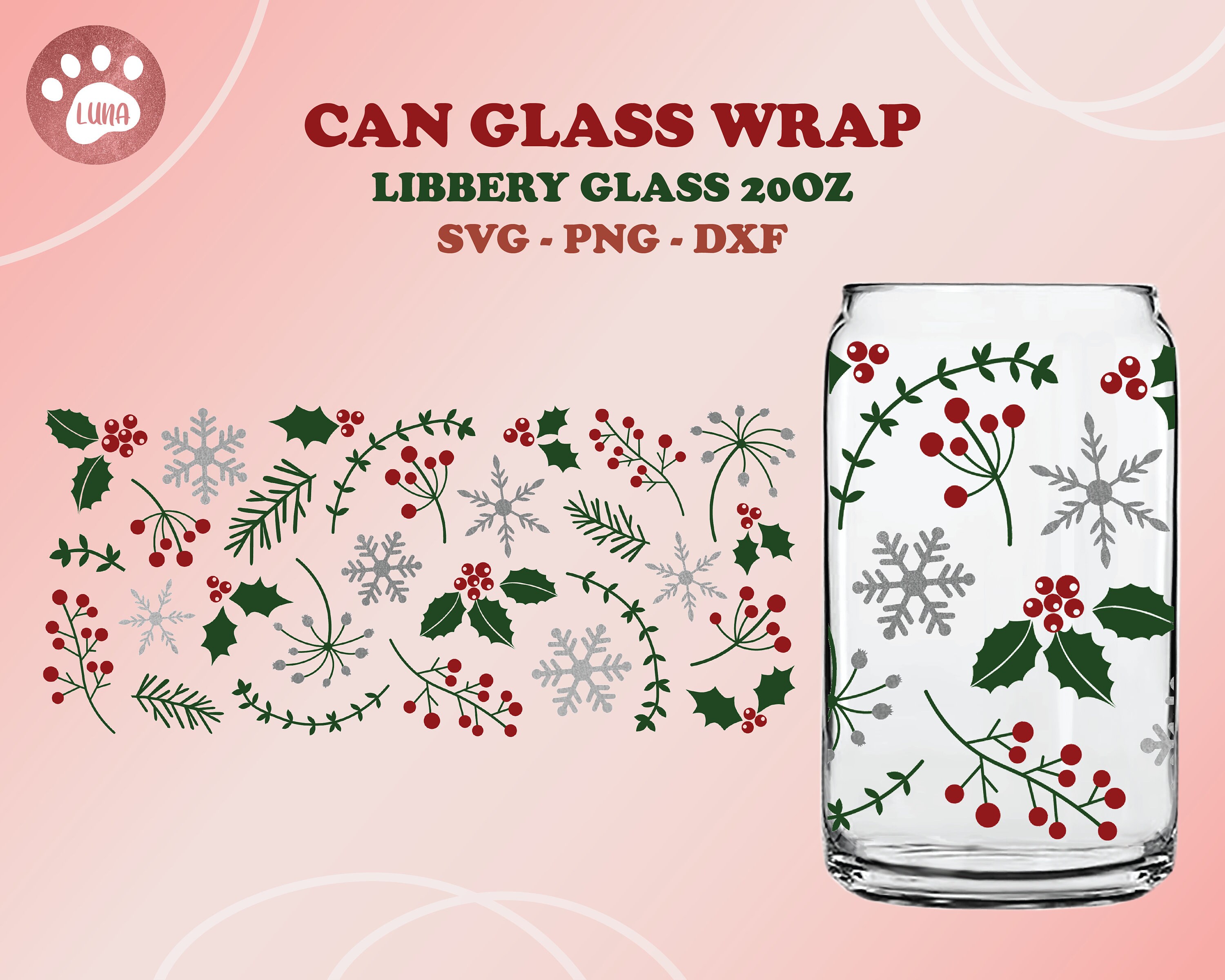 Christmas Bundle Can Glass SVG Libbey Glass SVG Deer - Etsy