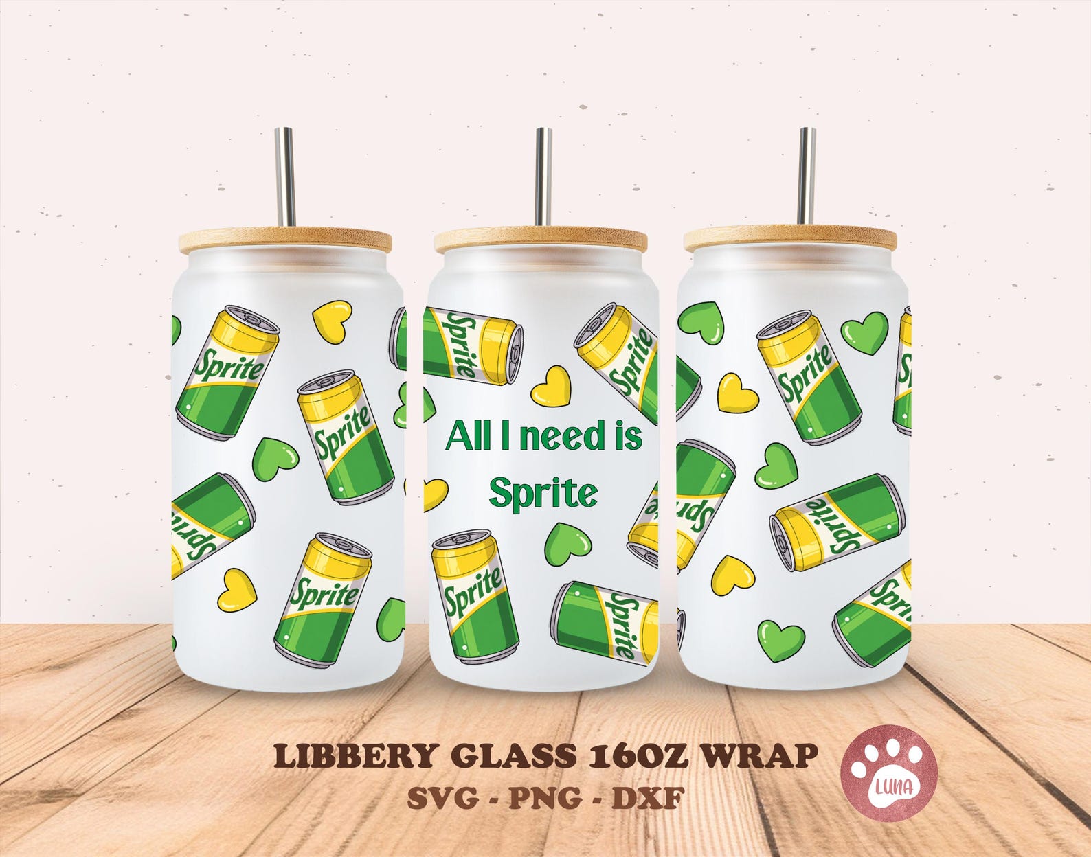 All I Need is Sprite Glass Can Wrap Sprite Frosted Glass Wrap Sprite ...