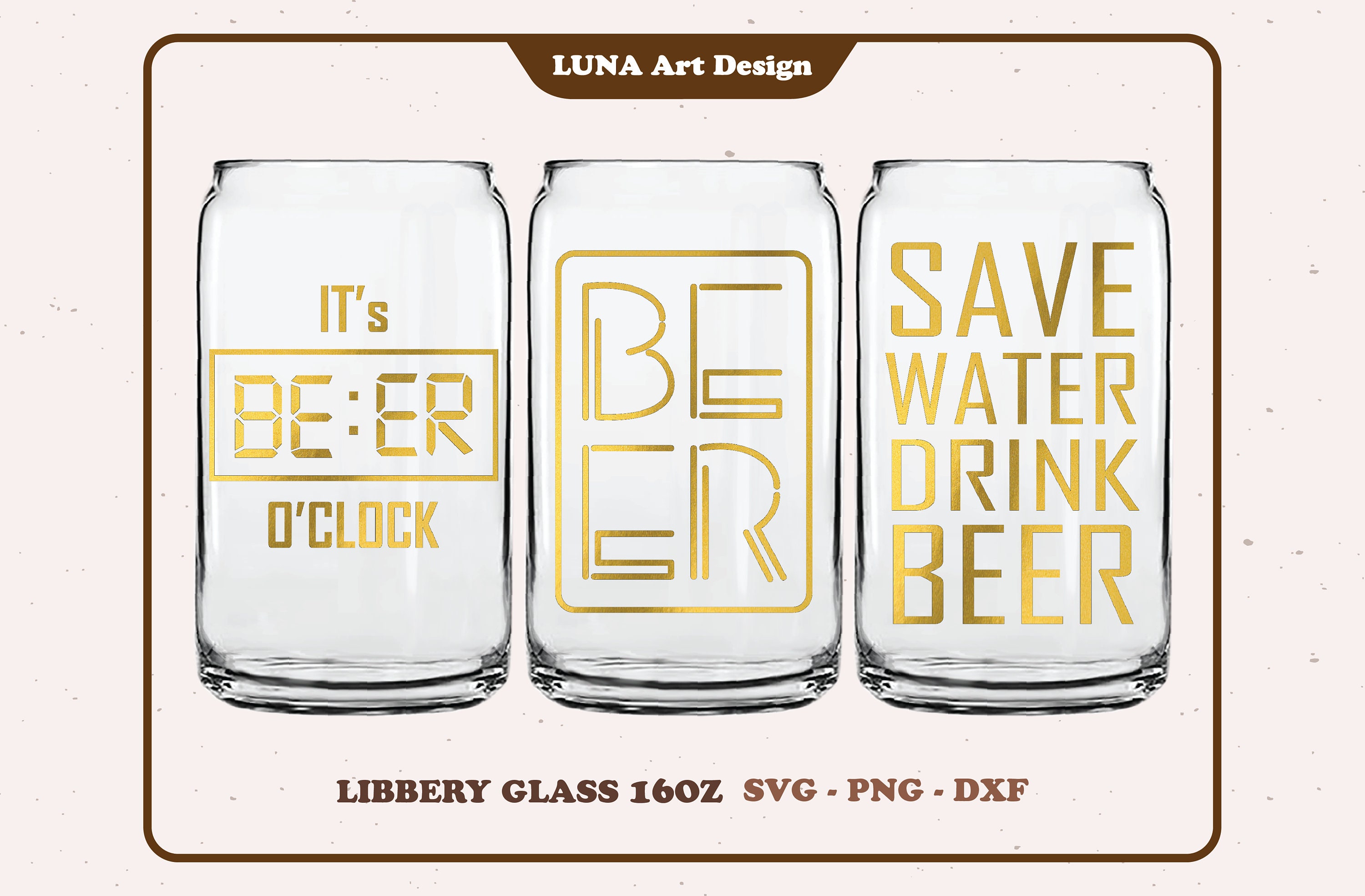 Beer Can Glass SVG Libbey Glass SVG Beer O'clock Drink - Etsy Canada