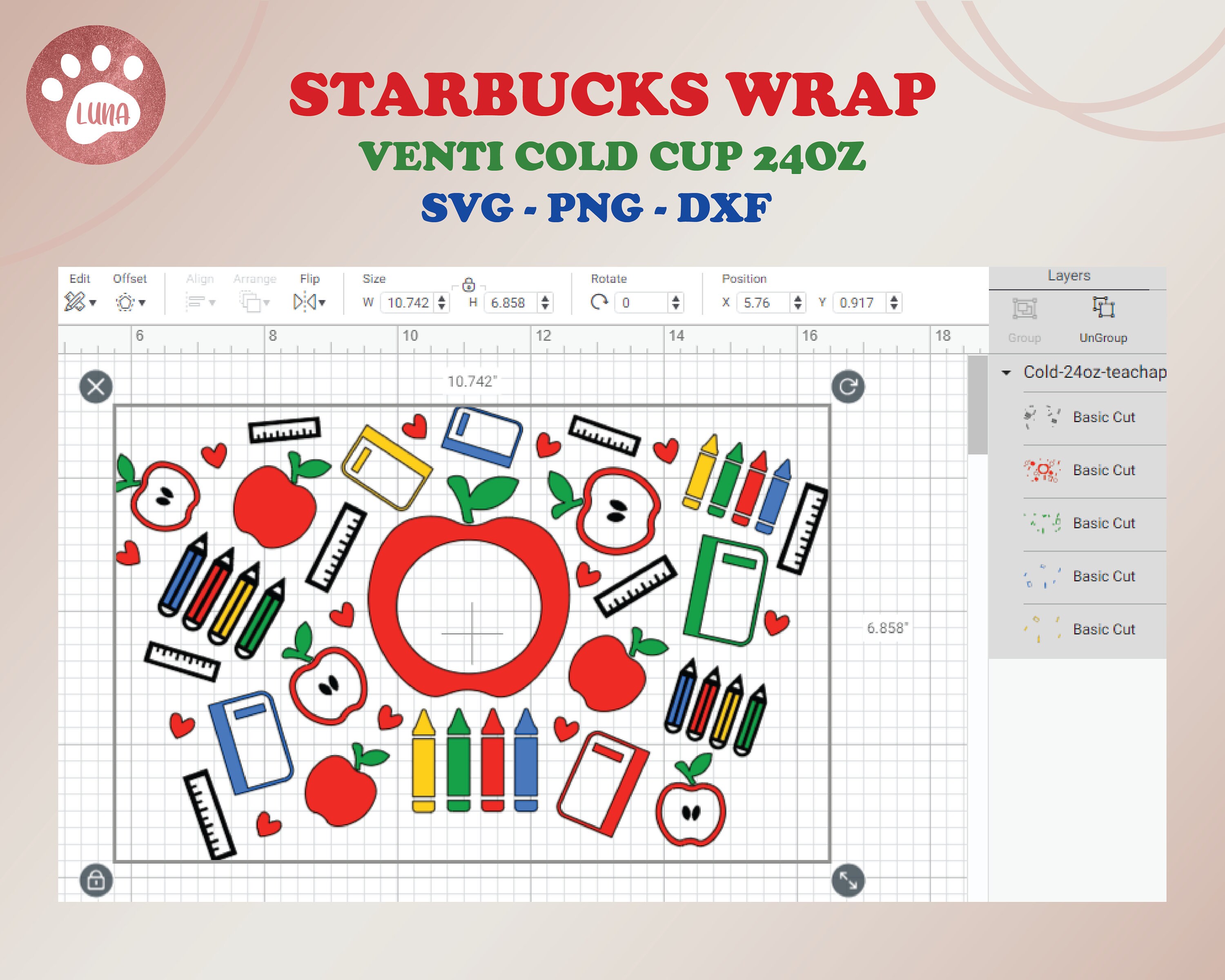 School Cold Cup Svg Cup Wrap Teacher Appreciation Svg Full - Etsy UK