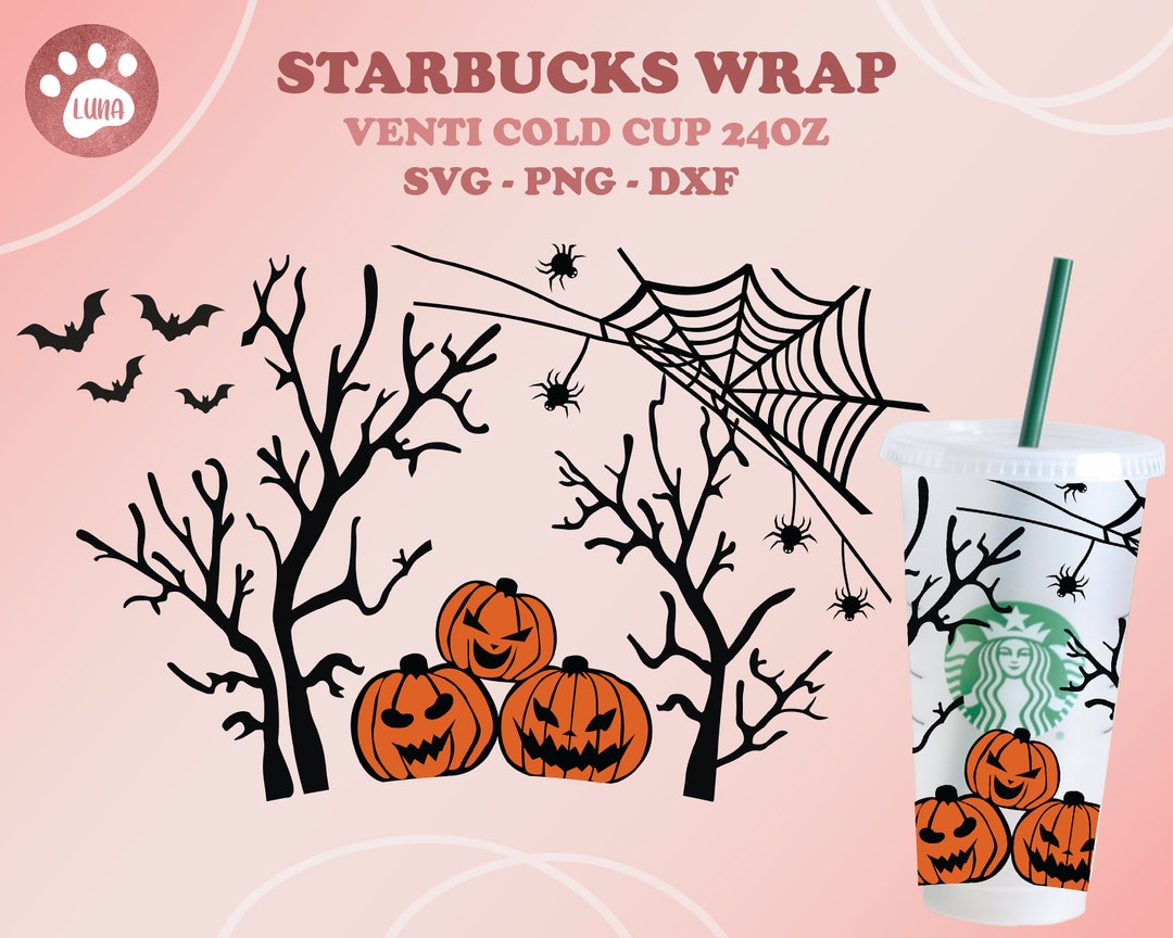 Halloween Pumpkin Cold Cup SVG, Halloween Cold Cup Svg, Full Wrap for ...