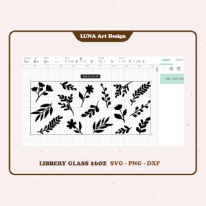 Libbey Glass Svg 16oz Wild Flower Svg File for Cricut & Silhouette ...