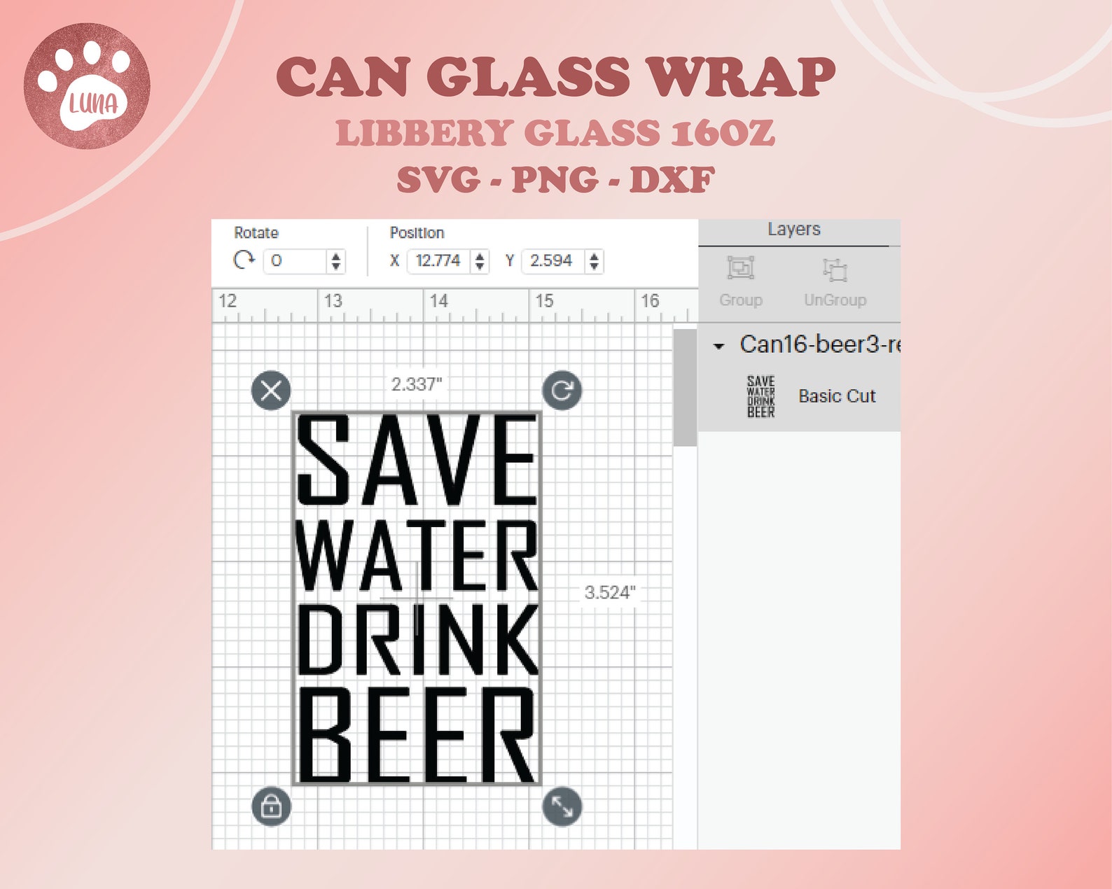 Beer Can Glass SVG Libbey Glass SVG Beer O'clock Drink - Etsy