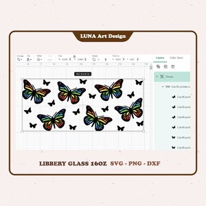 Libbey Glass Svg 16oz Pride Butterfly Svg File for Cricut LGBTQ Beer ...
