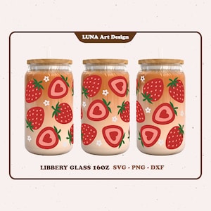 Strawberry Lover Mama Summer Vibe Gift for Mom Libbey Glass Wrap Svg ...