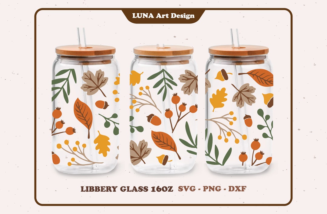 Fall Can Glass SVG, Fall Libbey Glass SVG, Fall Svg, Autumn Svg, Full ...