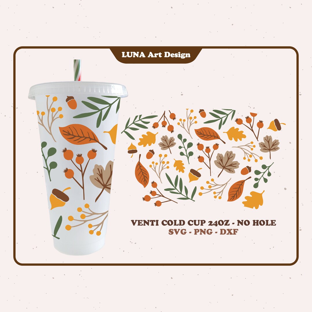 Fall Cold Cup Svg-no Hole, Cold Cup Warp, Autumn SVG, Full Wrap for ...