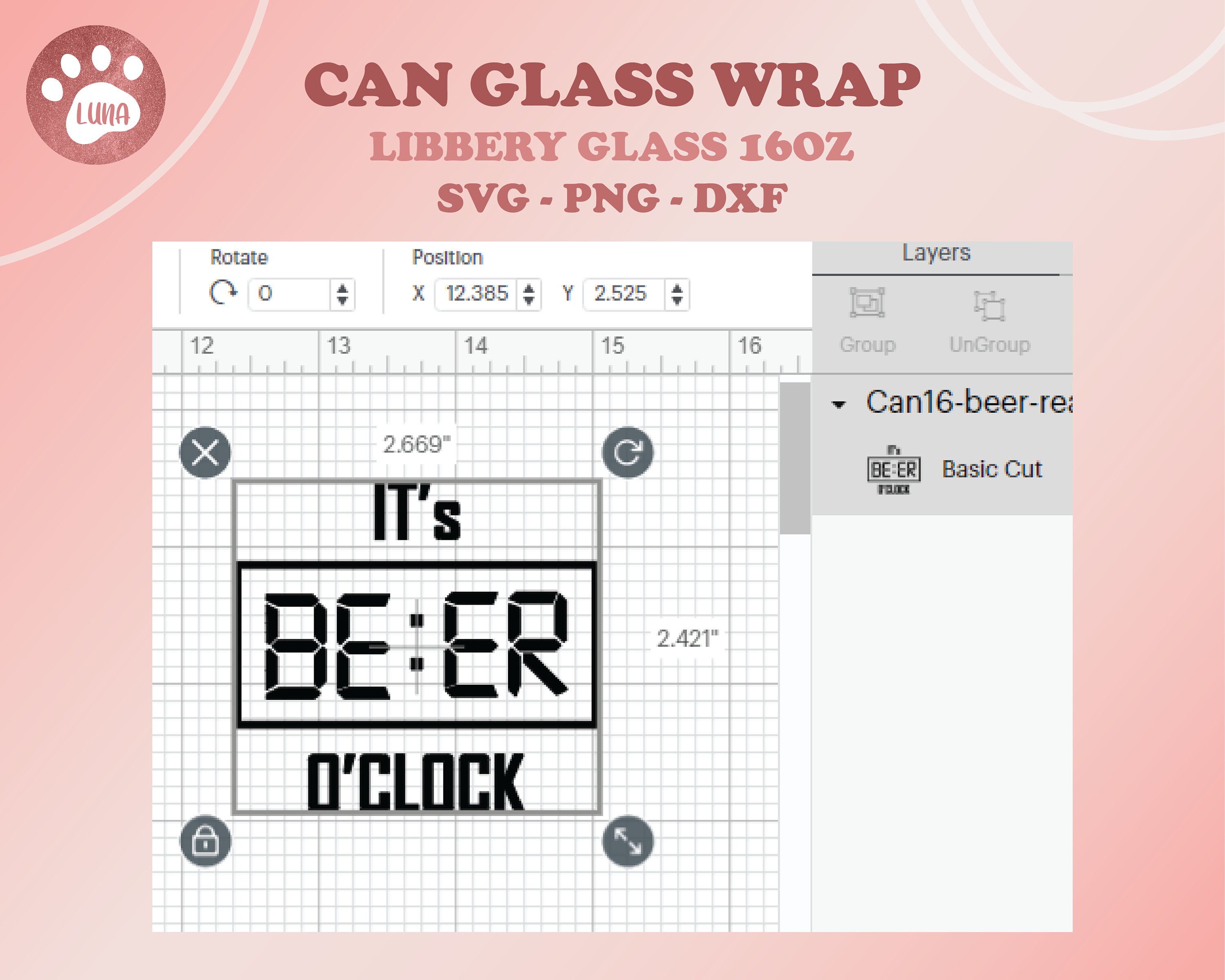 Beer Can Glass SVG Libbey Glass SVG Beer O'clock Drink - Etsy