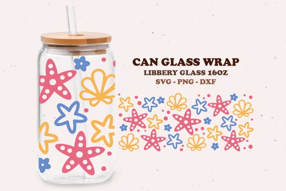 Seashell Can Glass SVG Libbey Glass SVG Ocean Sea Summer - Etsy
