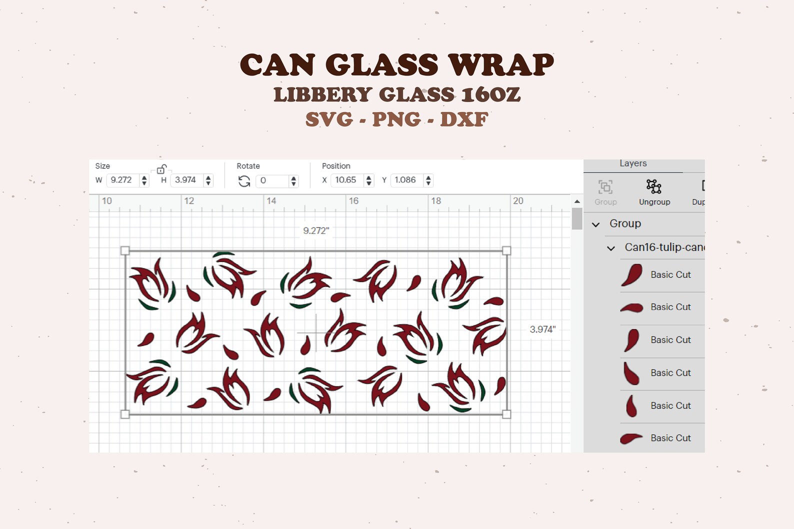 Tulip Can Glass SVG Tulip Libbey Glass SVG Spring Flower - Etsy