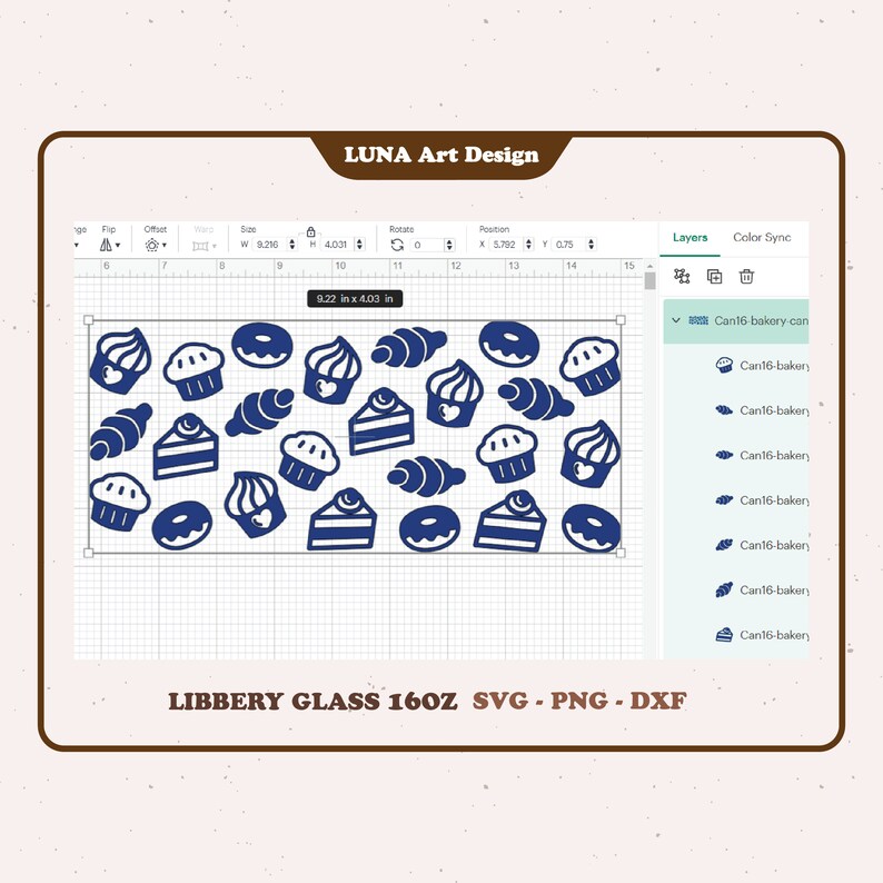 Libbey Glass Svg 16oz Bakery Svg File for Cricut Cup Cake Beer - Etsy