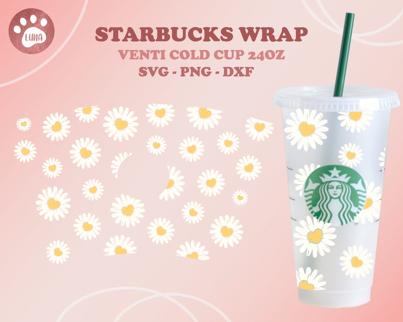 Daisy Cold Cup SVG Cup Wrap Daisy Svg Flower Svg Floral - Etsy