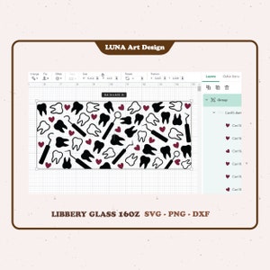 Libbey Glass Svg 16oz Dental Svg File for Cricut Tooth Theme Can Glass ...