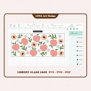 Libbey Glass Svg 16oz Peach Svg File for Cricut Summer Beer Can Glass ...
