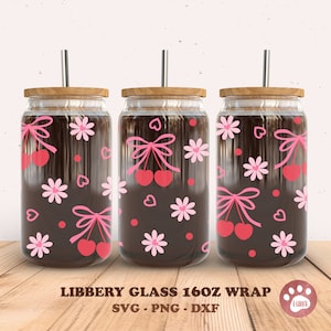 Bow Cherry Daisy Libbey Glass Svg Coquette Beer Can Glass Bows Day 16 ...