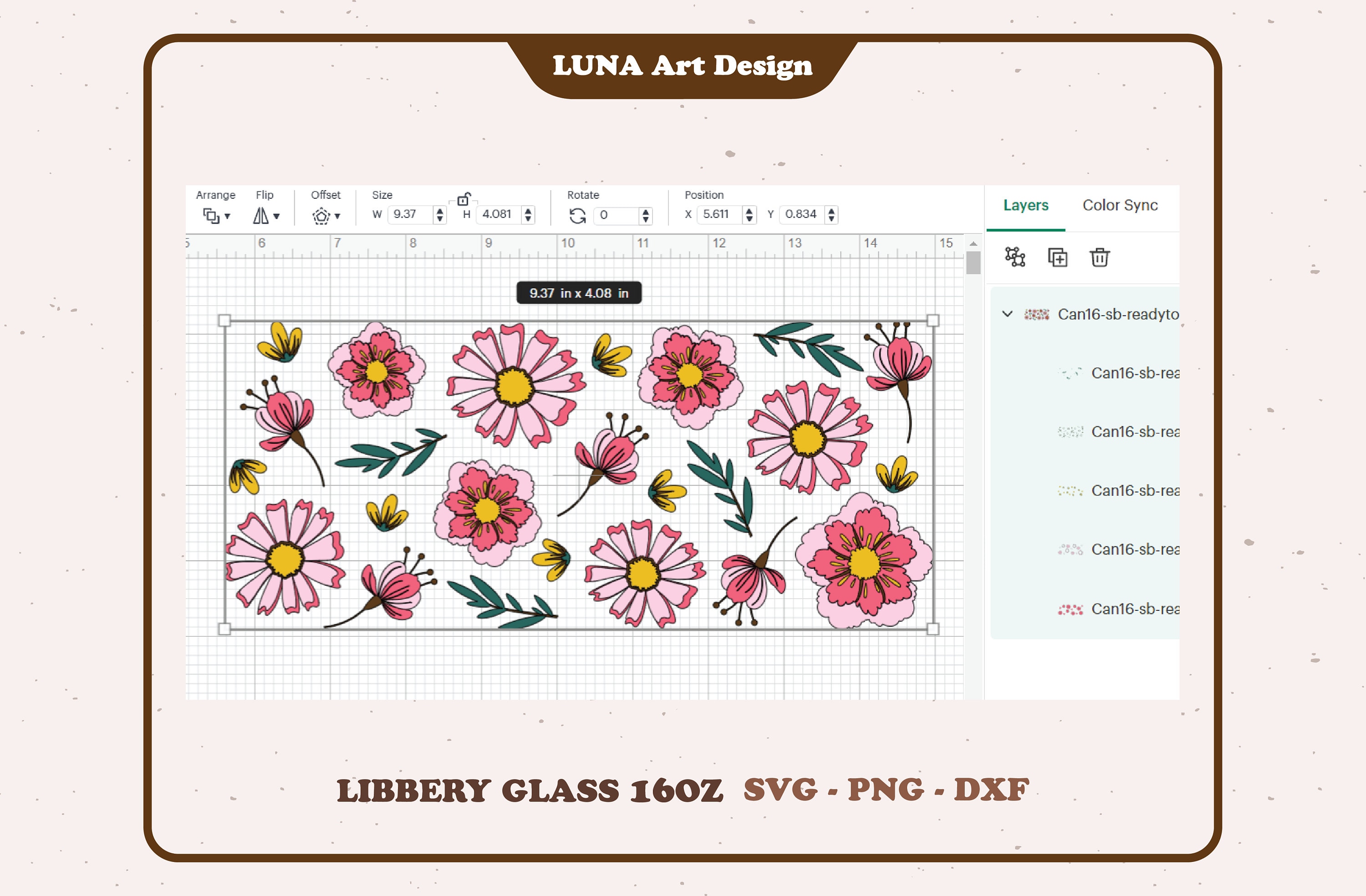 Spring Flower Libbey Glass Svg Full Bloom Beer Can Glass Svg - Etsy