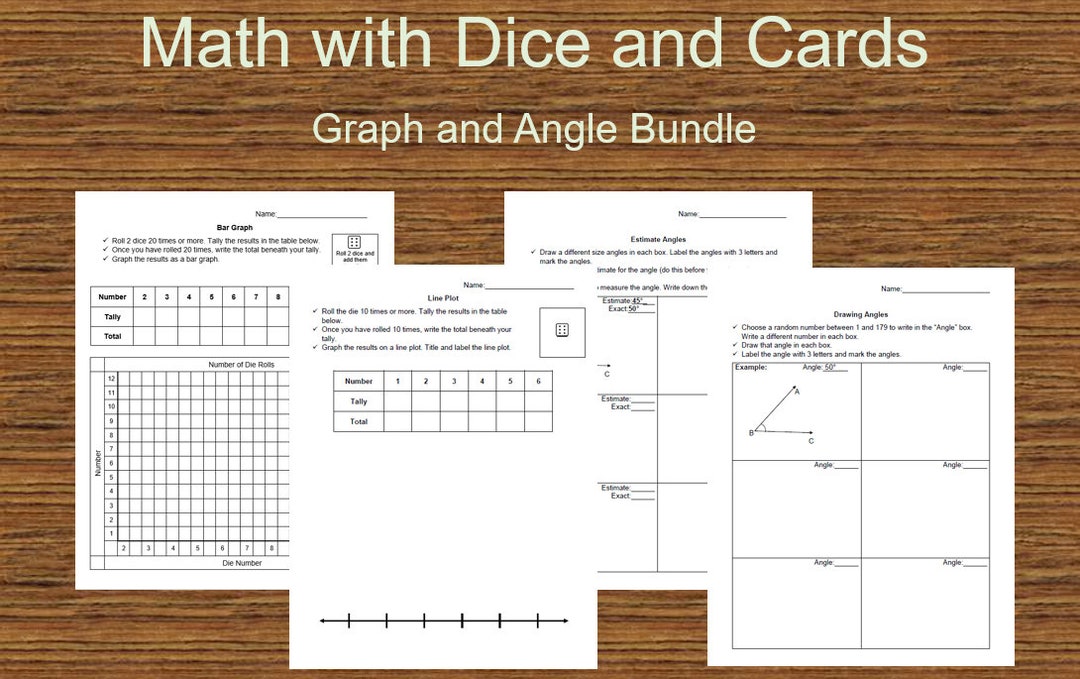 Math With Dice and Cards - Graph and Angle Bundle - Etsy