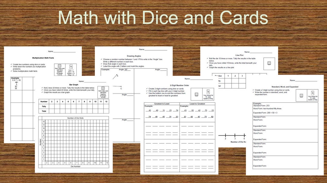 Math With Dice and Cards - All Math Workshops Bundle - Etsy