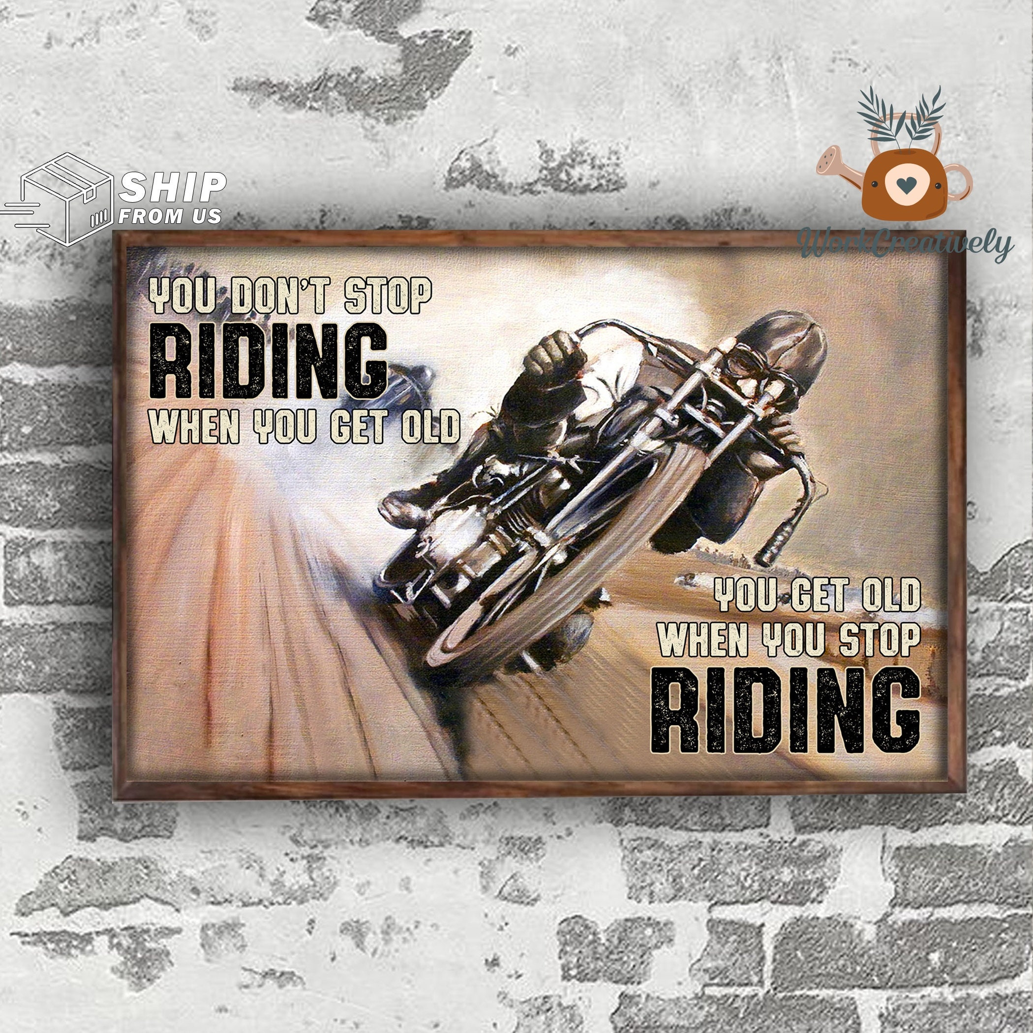 Motorcycle Racing Racer Rider Poster You Don't Stop Riding - Etsy
