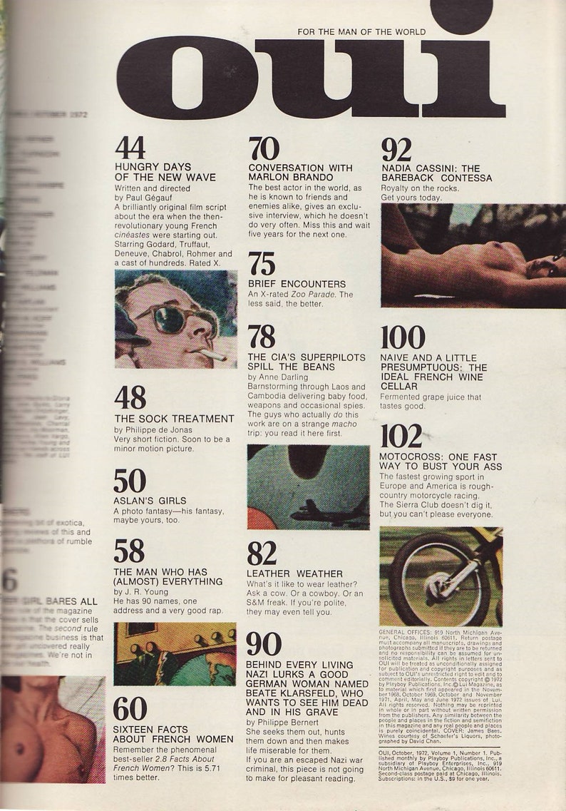 Oui Magazine October 1973 Vol 1 No 1 1 Premiere First Issue | Etsy