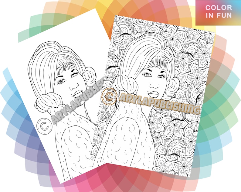 Aretha Franklin Coloring Page Printable Colouring Page Adult Color ...