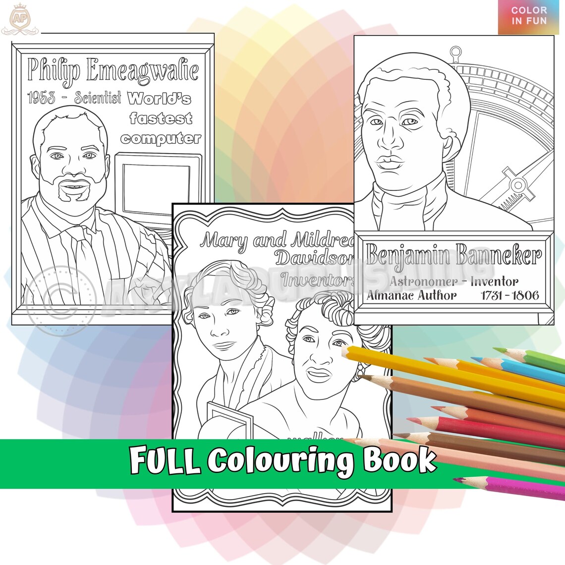 Black Inventors Coloring Book Printable Colouring Pages Adult Color ...